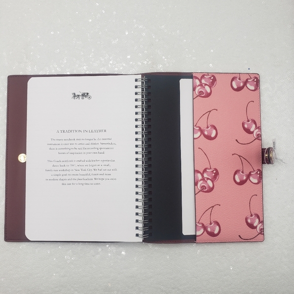 Coach | Office | Coach Notebook With Cherry Print Refillable Journal ...